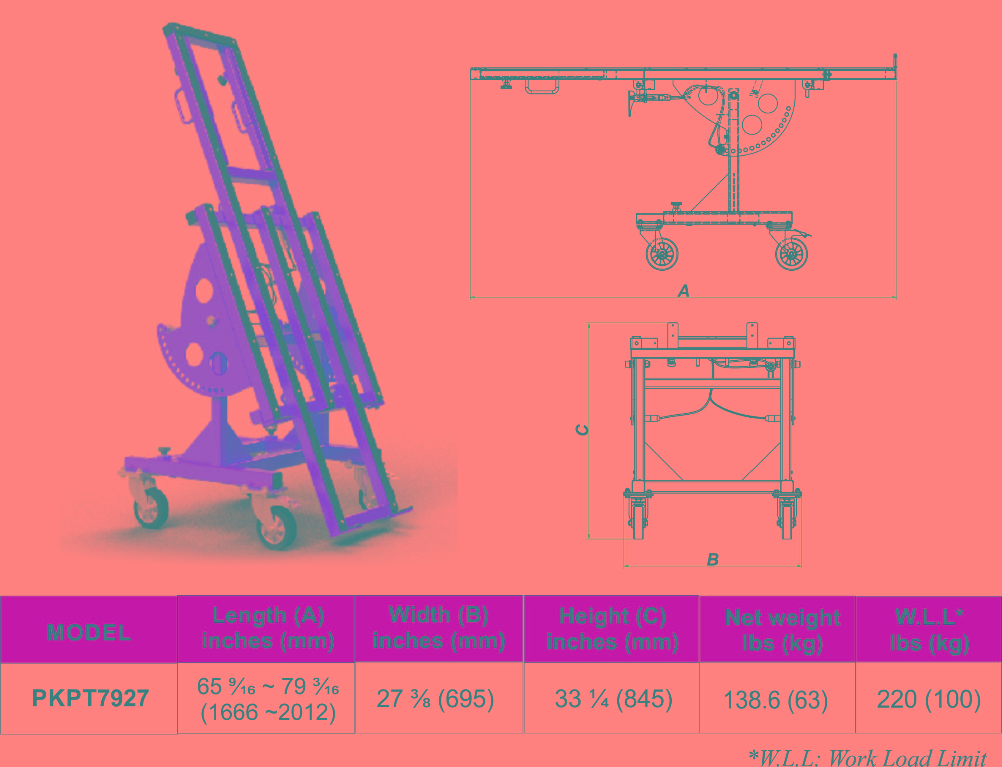 ABACO POWER KITCHEN PROCESSING TABLE - PKPT7927