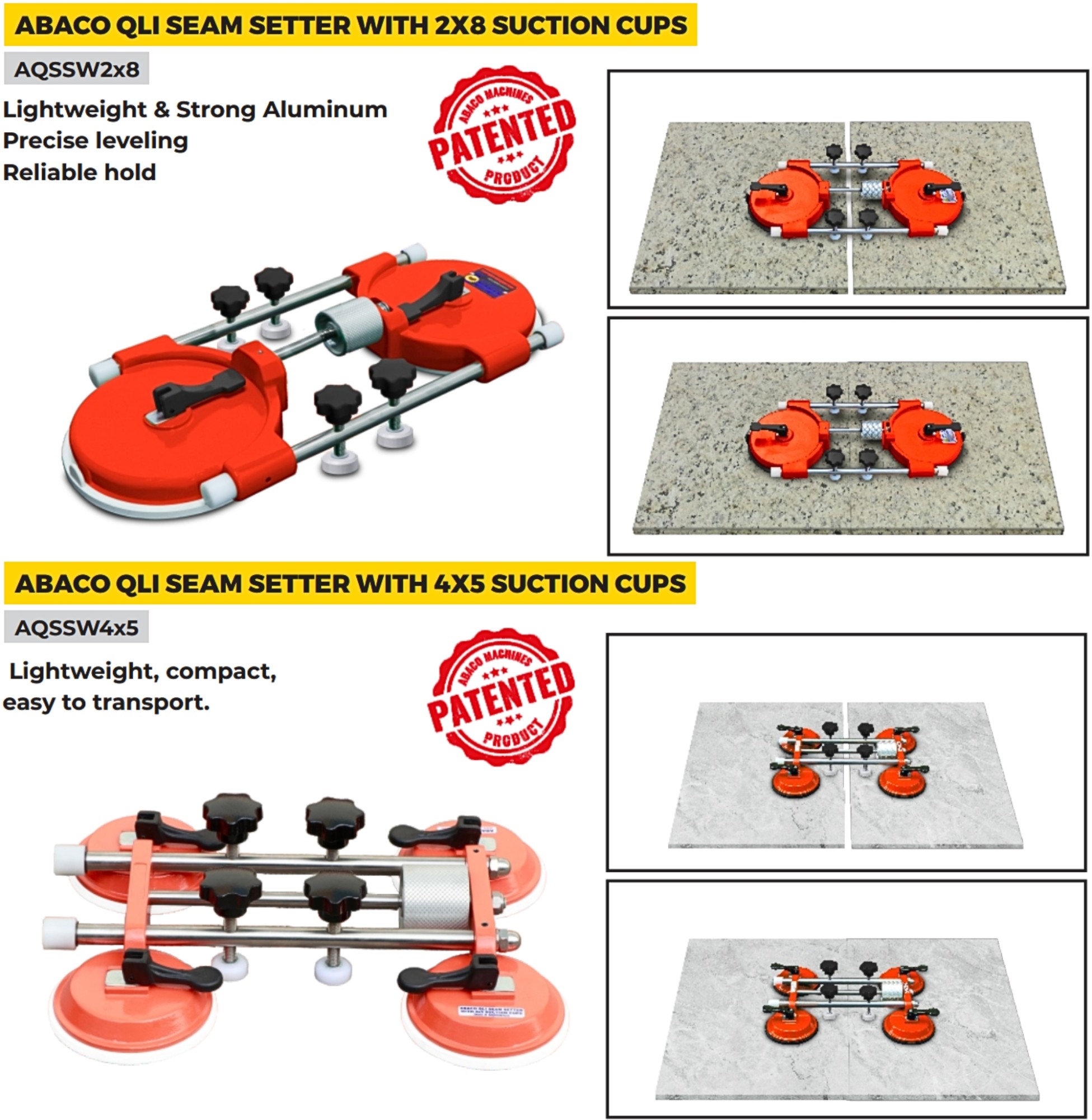 ABACO QLI SEAM SETTER WITH SUCTION CUPS - AQSSW