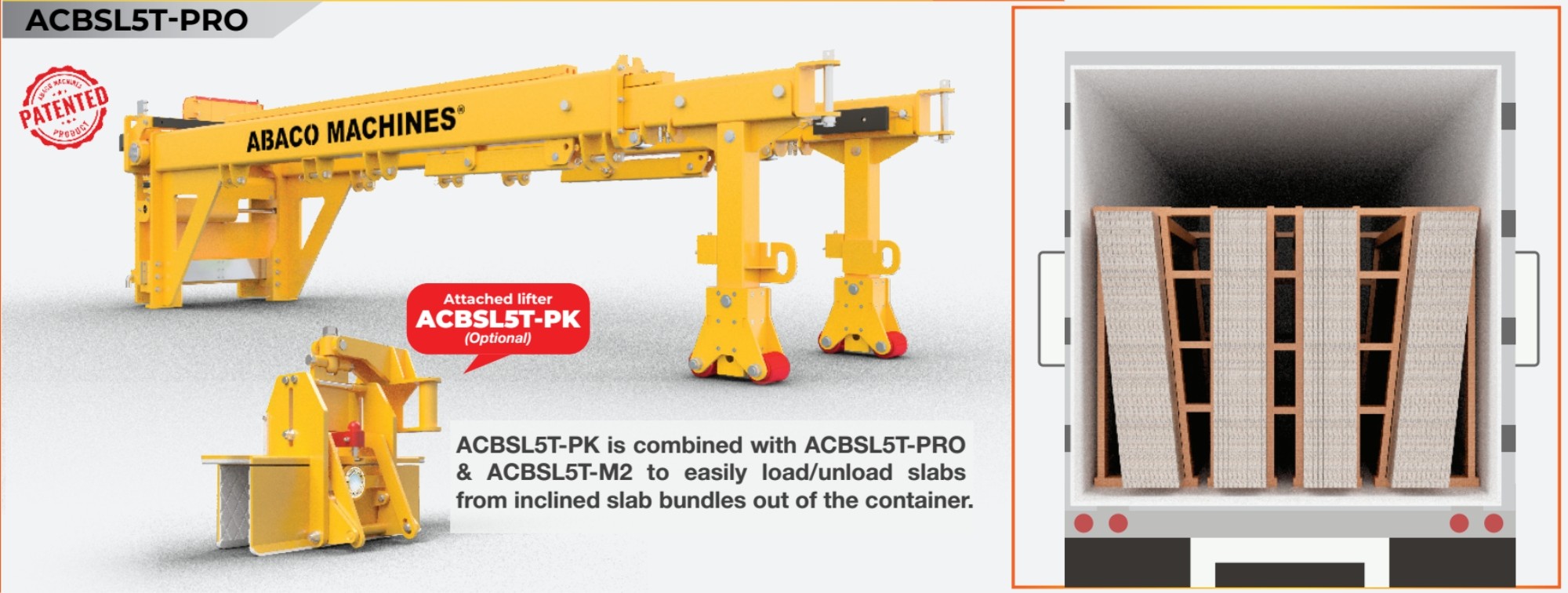 ABACO CONTAINER BUNDLE SLAB LOAD - UNLOADER PRO- ACBSL5T-PRO