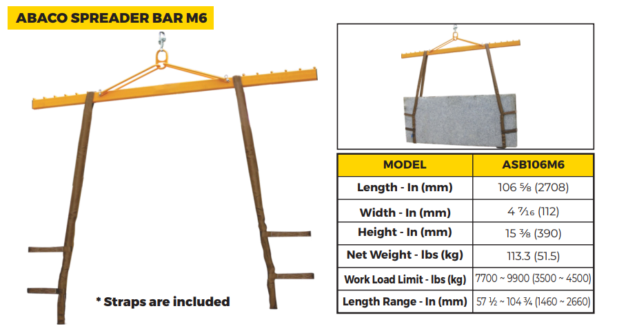 ABACO SPEADER BAR M6 - ASB106M6