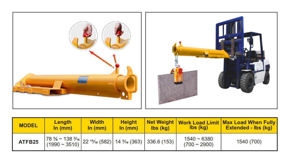 ABACO TELESCOPIC FORKLIFT BOOM - ATFB25